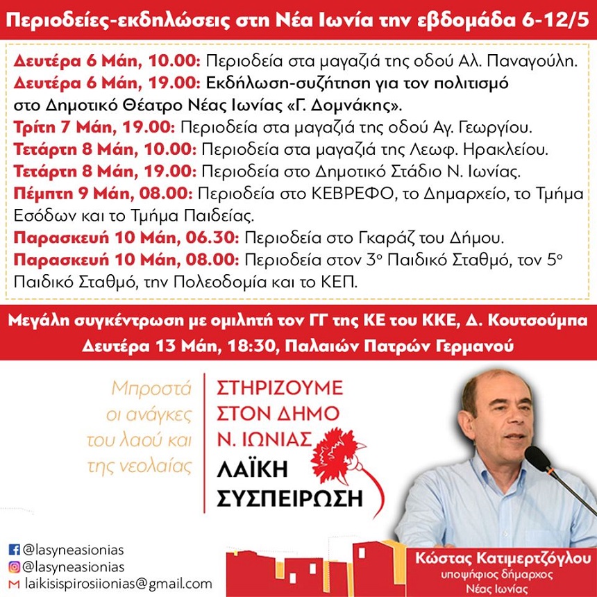 Περιοδείες & εκδηλώσεις στην ΝΕΑ ΙΩΝΙΑ από την παράταξη "ΛΑΙΚΗ ...